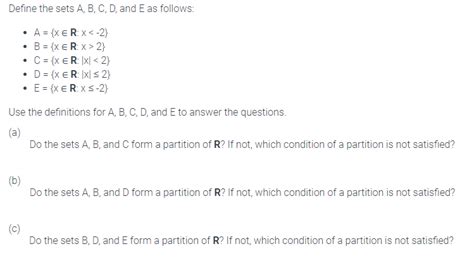 Solved Define The Sets A B C D And E As Follows Use The Chegg Com