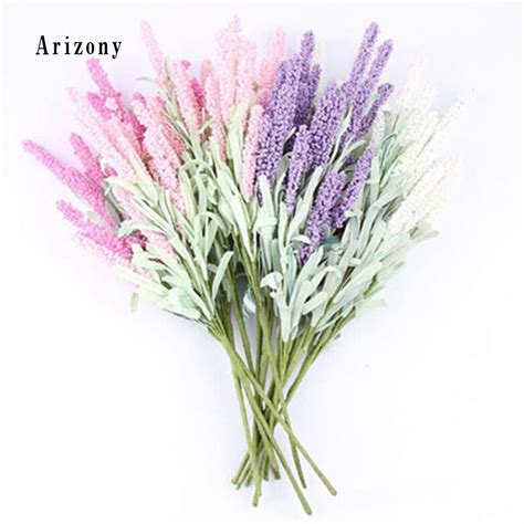 ช่อดอกลาเวนเดอร์ประดิษฐ์ 12 ดอกสําหรับตกแต่งบ้านงานแต่งงานสวน Arizony1 Th Thaipick