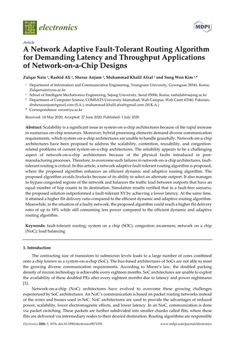 Pdf A Network Adaptive Fault Tolerant Routing Algorithm For Demanding