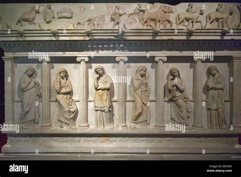 Sarcophagus Of Mourning Women Pentelic Marble Royal Necropolis Of