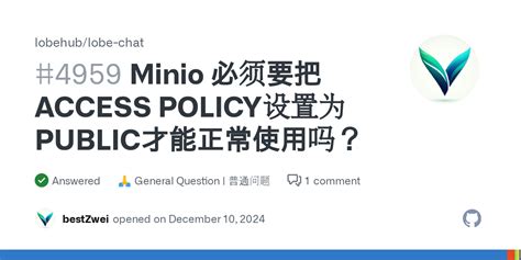 Minio 必须要把access Policy设置为public才能正常使用吗？ · Lobehub Lobe Chat