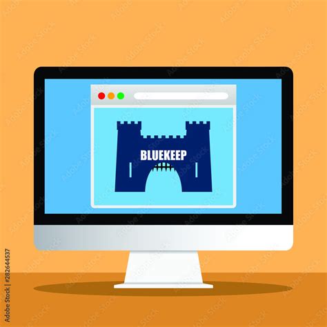 vetor de vector illustration of bluekeep insecurity concept bluekeep