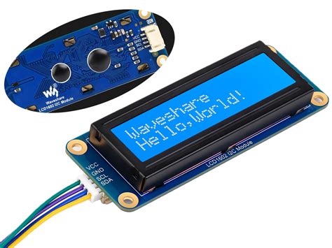 waveshare aip31068 lcd1602 i2c module 16x2 characters display white