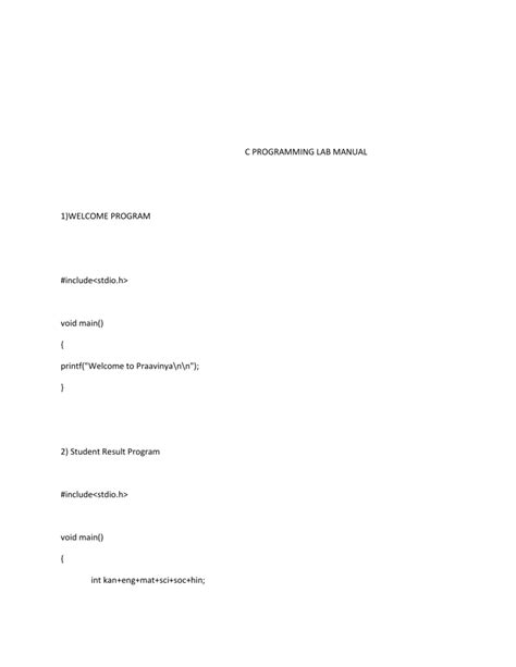 c programming lab manual