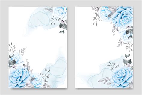Blank Blue Wedding Invitations