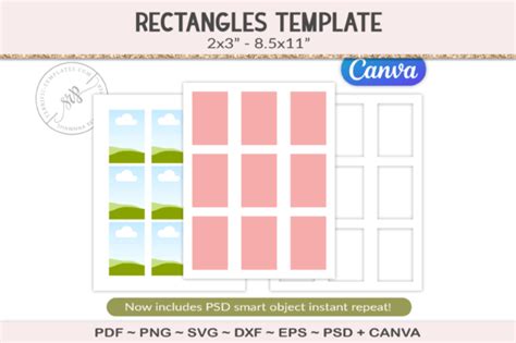 Collage Sheet Template 2x3 Rectangle Graphic By Lovelytocu · Creative Fabrica