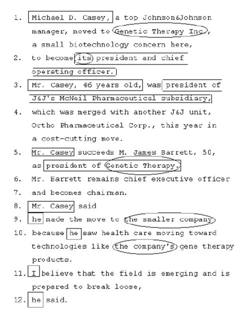 An Example Of Text And Its Elementary Units The Referential