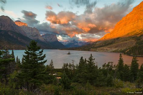 Morning Glory Sunrise At Saint Mary Lake In Glacier National Park