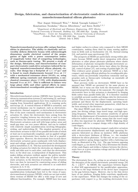 Pdf Design Fabrication And Characterization Of Electrostatic Comb Drive Actuators For