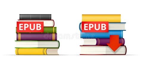 Epub Download Icon On Background Epub Button Stock Vector