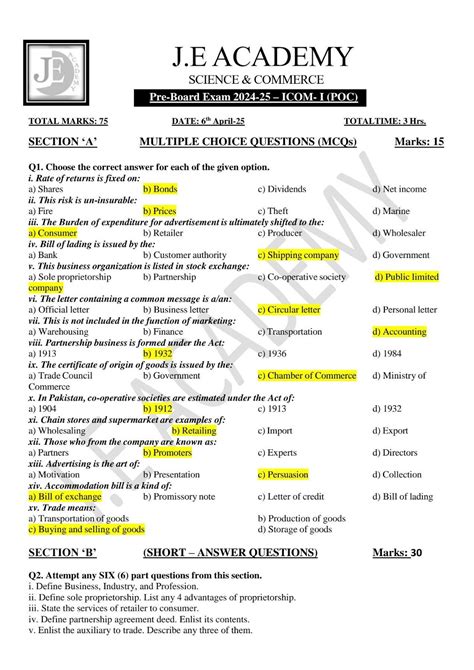 Education Is The Key To Success Principle Of Commerce Poc I For Class Xi Commerce Group