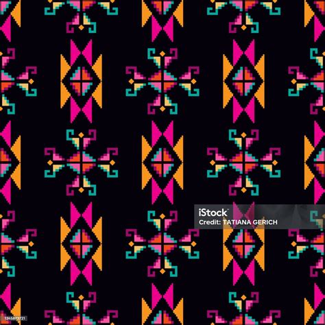 다채로운 멋진 부족 보헤라 멕시코 기하학적 인쇄 추상적인 매끄러운 아즈텍 마야 패턴 인종 힙스터 배경 인도 라틴 아메리카 텍스처