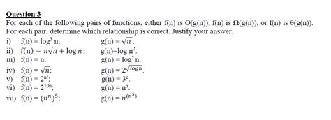 Solved Question For Each Of The Following Pairs Of Chegg