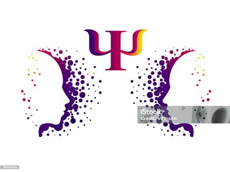 심리학의 현대 머리 기호입니다 프로필 인간입니다 편지의 Psi 크리에이 티브 스타일입니다 벡터에 심볼 디자인 개념입니다 브랜드 회사입니다 흰색 바탕에 보라색 색상입니다 웹