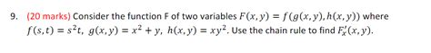 Solved 9 20 Marks Consider The Function F Of Two
