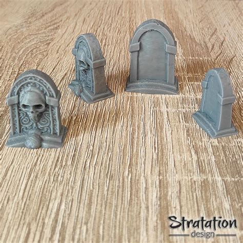 3d Printable Deathmark Halloween Gravestone By Stratation Design