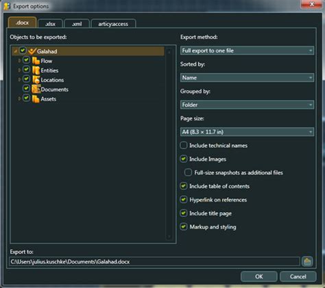 Articy Help Center Export To Docx
