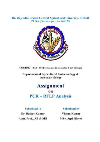 Dna Extraction Pcr Protocol Docx Chemistry Science