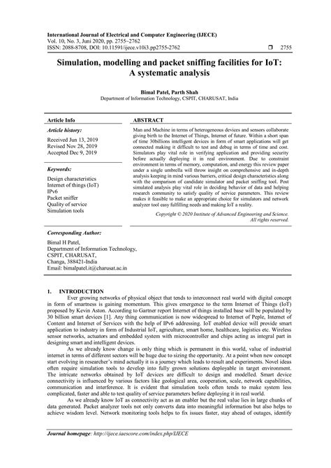 simulation modelling and packet sniffing facilities for iot a