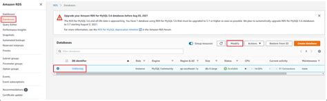 Aws Mysql 버전 업그레이드 방법