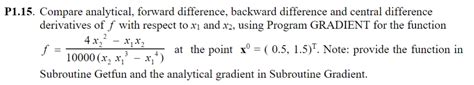Solved 15 Compare Analytical Forward Difference Backward