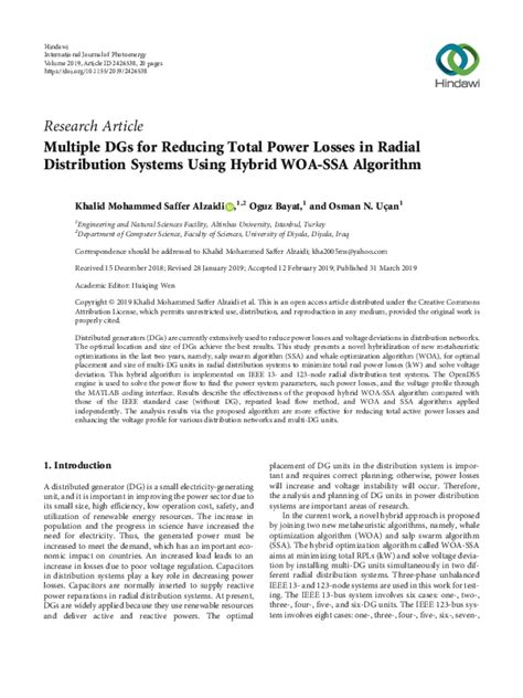 Pdf Multiple Dgs For Reducing Total Power Losses In Radial