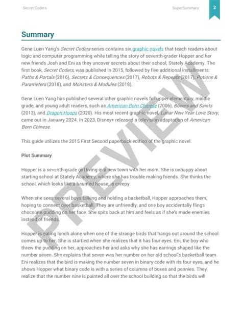 Secret Coders Literature Guide By Supersummary Tpt