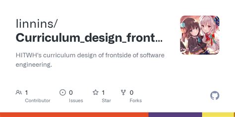 Github Linnins Curriculum Design Frontside Hitwh S Curriculum Design Of Frontside Of Software