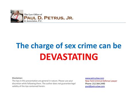 Ppt The Charge Of Sex Crime Can Be Devastating Powerpoint