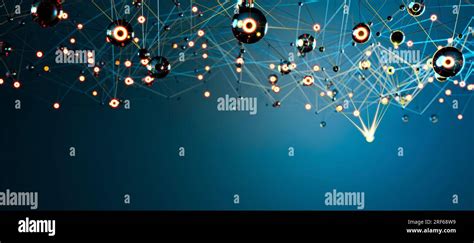 Dynamic Blue Geometric Network Abstract Representation Of Digital Connectivity Communication