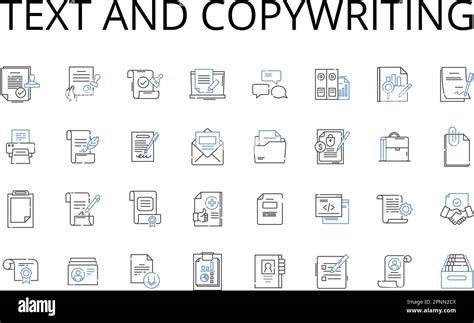 Text And Copywriting Line Icons Collection Wordsmithing Writing Scripting Authoring