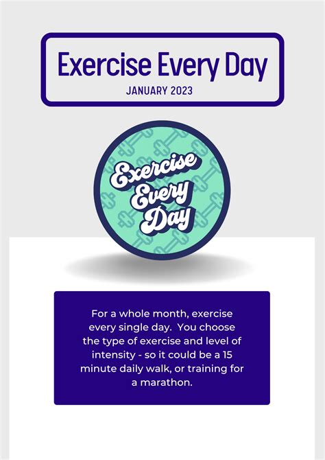 January Challenge Exercise Every Day — Rebel Badge Store