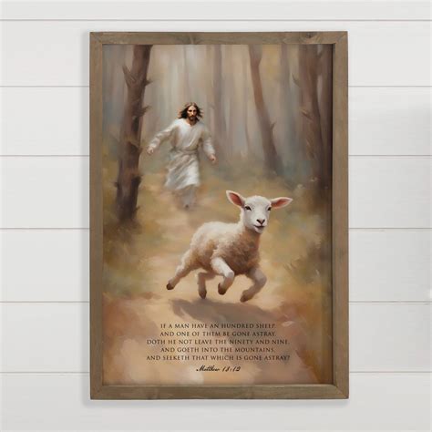 Jesus Chasing The Lost Sheep Scripture Wall Art