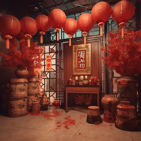 Chinese New Year Decorations High Quality 4k Ult Premium Ai Generated Image