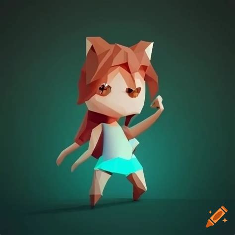 Cute Character In Stylized Low Poly Art For A Video Game