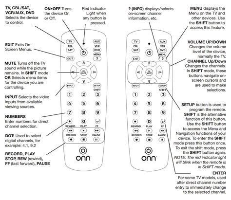 Programming Instructions For Onn Universal Remote Controls