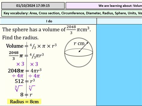 Volume Of A Sphere Full Lesson Teaching Resources