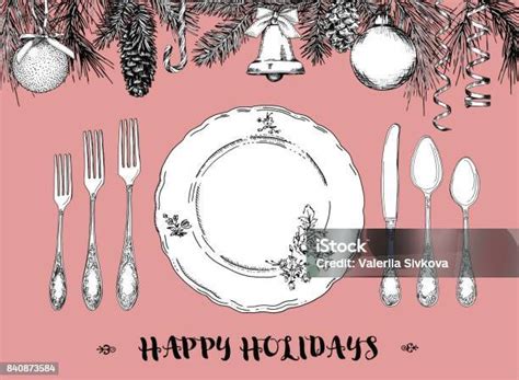 곱슬 장식 실버 식기 접시 핑크 배경의 손으로 그린 그림 손으로 그린 요소 벡터 프레임 전나무 콘 깃발 벨 활 크리스마스 볼의