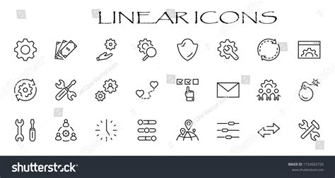 Set Settings Setup Vector Line Icons Stock Vector Royalty Free 1724563735 Shutterstock