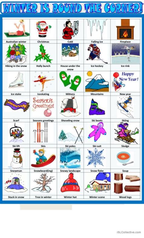 155 Winter English Esl Worksheets Pdf And Doc