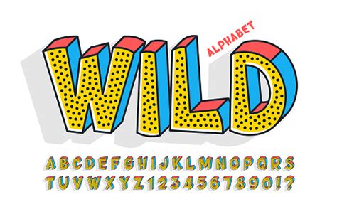 트렌디 한 3d 코믹 디자인 다채로운 알파벳 서체 3차원 형태에 대한 스톡 벡터 아트 및 기타 이미지 3차원 형태 만화 컴퓨터 글자 Istock