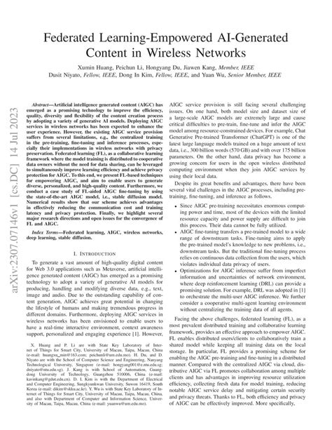 Federated Learning Empowered Ai Generated Content In Wireless Networks Deepai