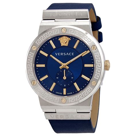 Versace Greca Logo Quartz Blue Dial Mens Watch Vevi00120 7630030561337