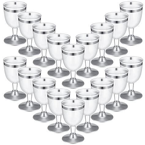 Didaey 48 Pcs Disposable Plastic Wine Glasses 5 Oz Party Wine Cups Hard