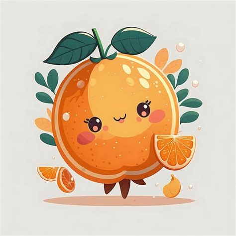 Premium Photo Cute Orange Digital Art Style Colorful Cartoon