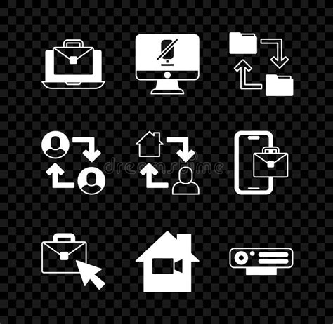 Set Online Working Mute Microphone On Computer Cloud Storage Document Folder Video Camera Off