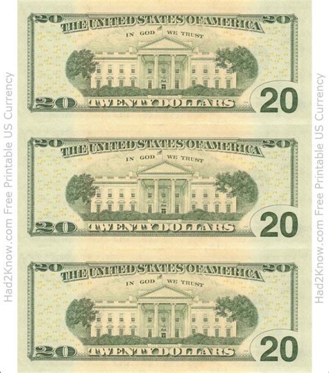 Twenty Dollar Bill Template Back Download Printable Pdf Templateroller