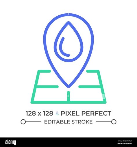 Hydrological Map Two Color Line Icon Stock Vector Image And Art Alamy