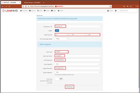 Adding A Host To Monitor To Librenms