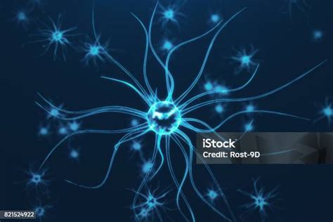 빛나는 링크 매듭을 가진 신경 세포의 개념적 그림 시 냅 스 및 전기 화학 신호를 보내는 신경 세포 전기 펄스 3d와 연관 뉴런의 신경 렌더링 Mental Wellbeing